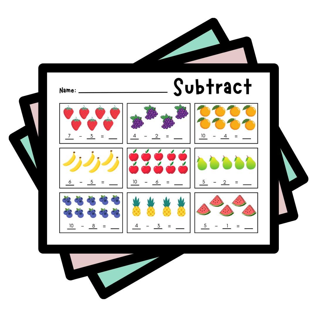 Printable Kindergarten Math Pack, Fun Activity Worksheets for Kids ...