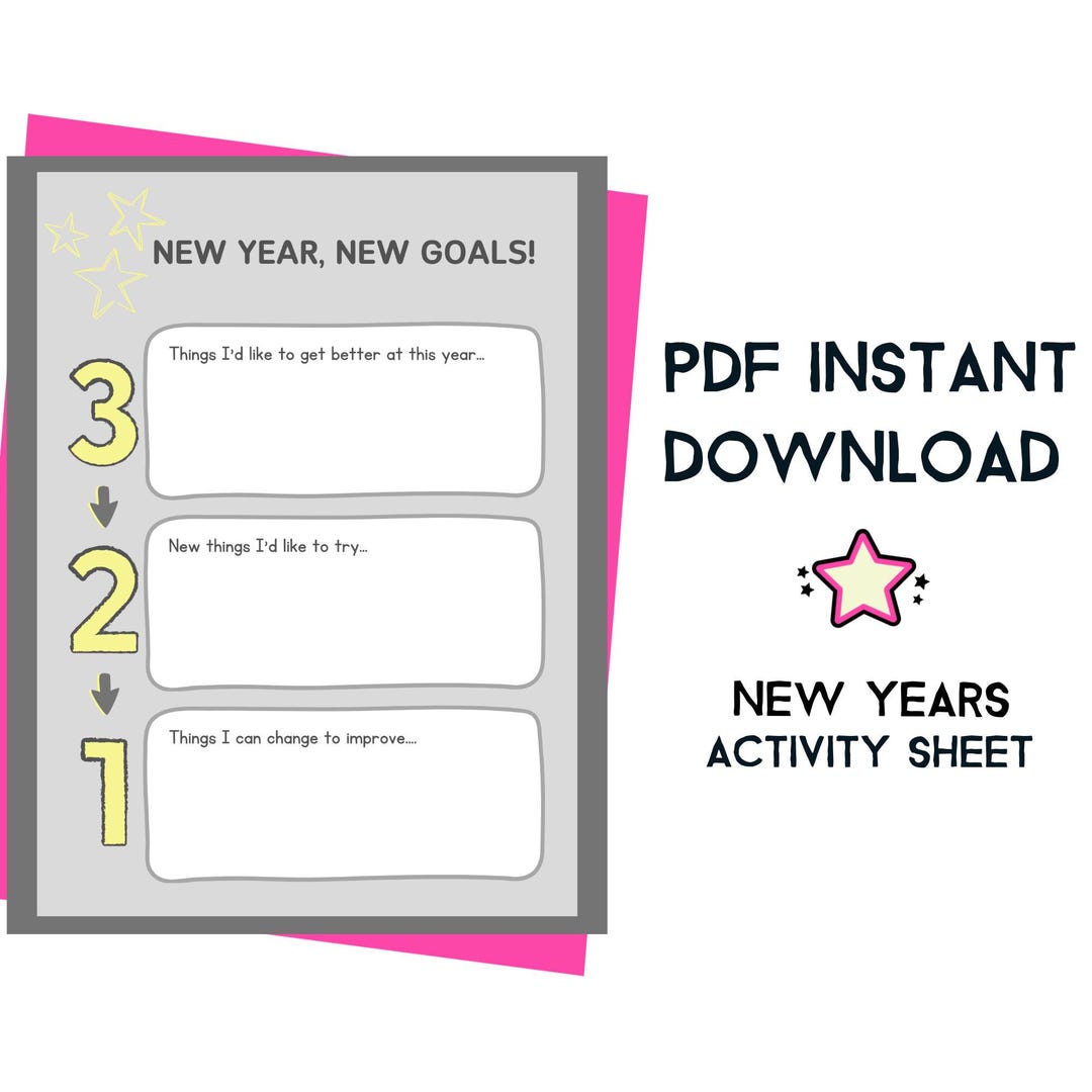New Years Goal Setting Worksheet - Etsy