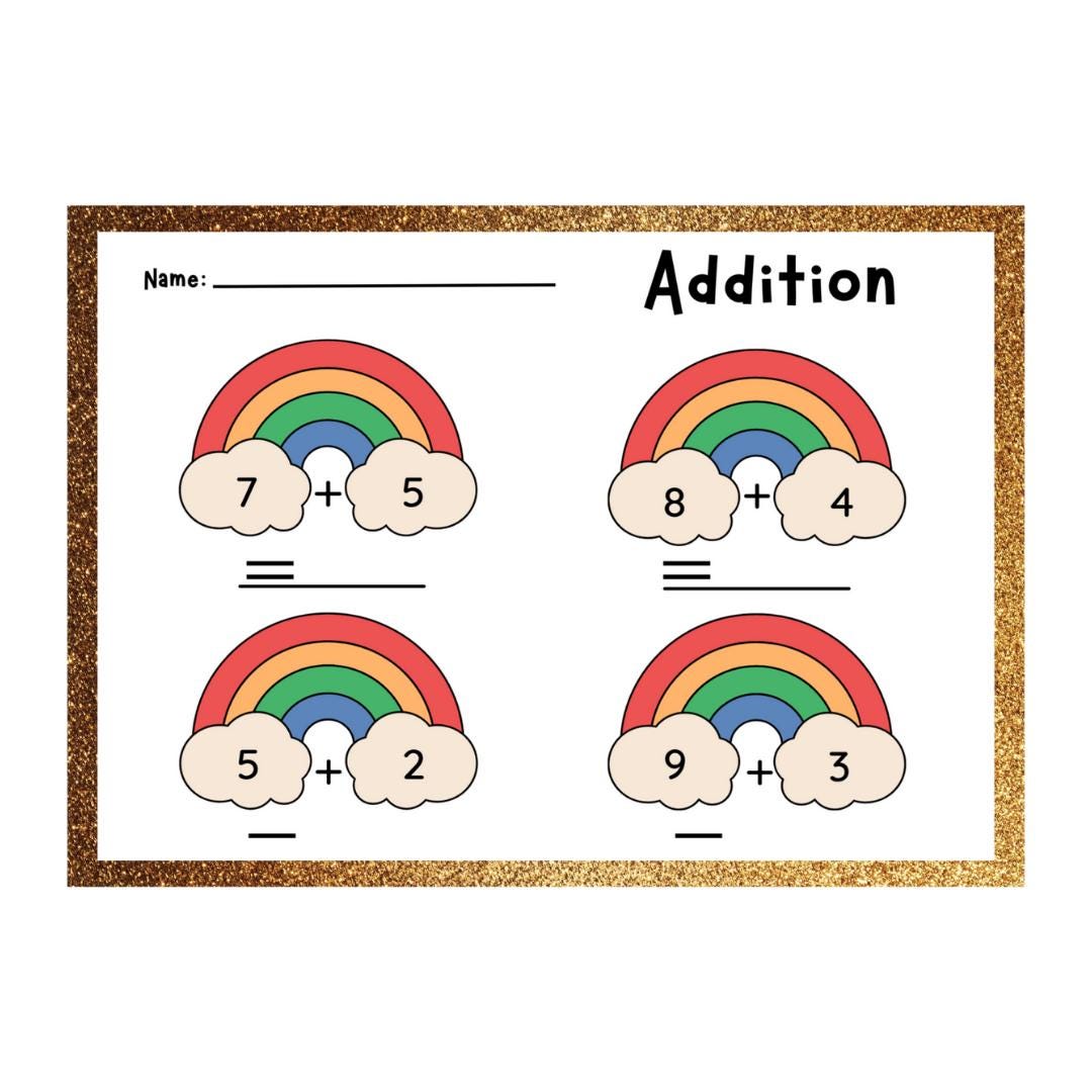 Printable Kindergarten Math Pack, Fun Activity Worksheets for Kids ...