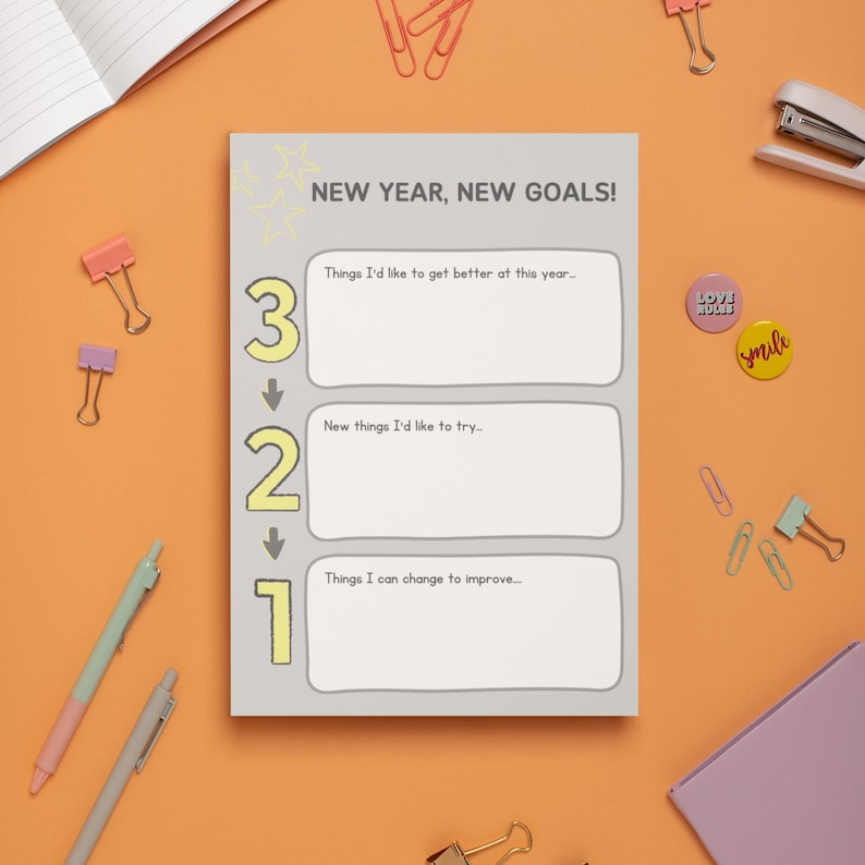 New Years Goal Setting Worksheet - Etsy