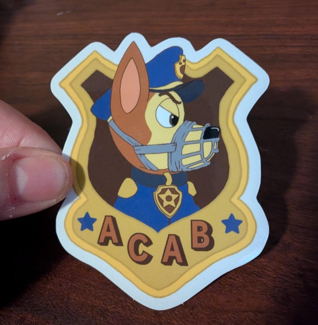 Paw Patrol Chase ACAB Mashup Parody Vinyl Sticker - Etsy