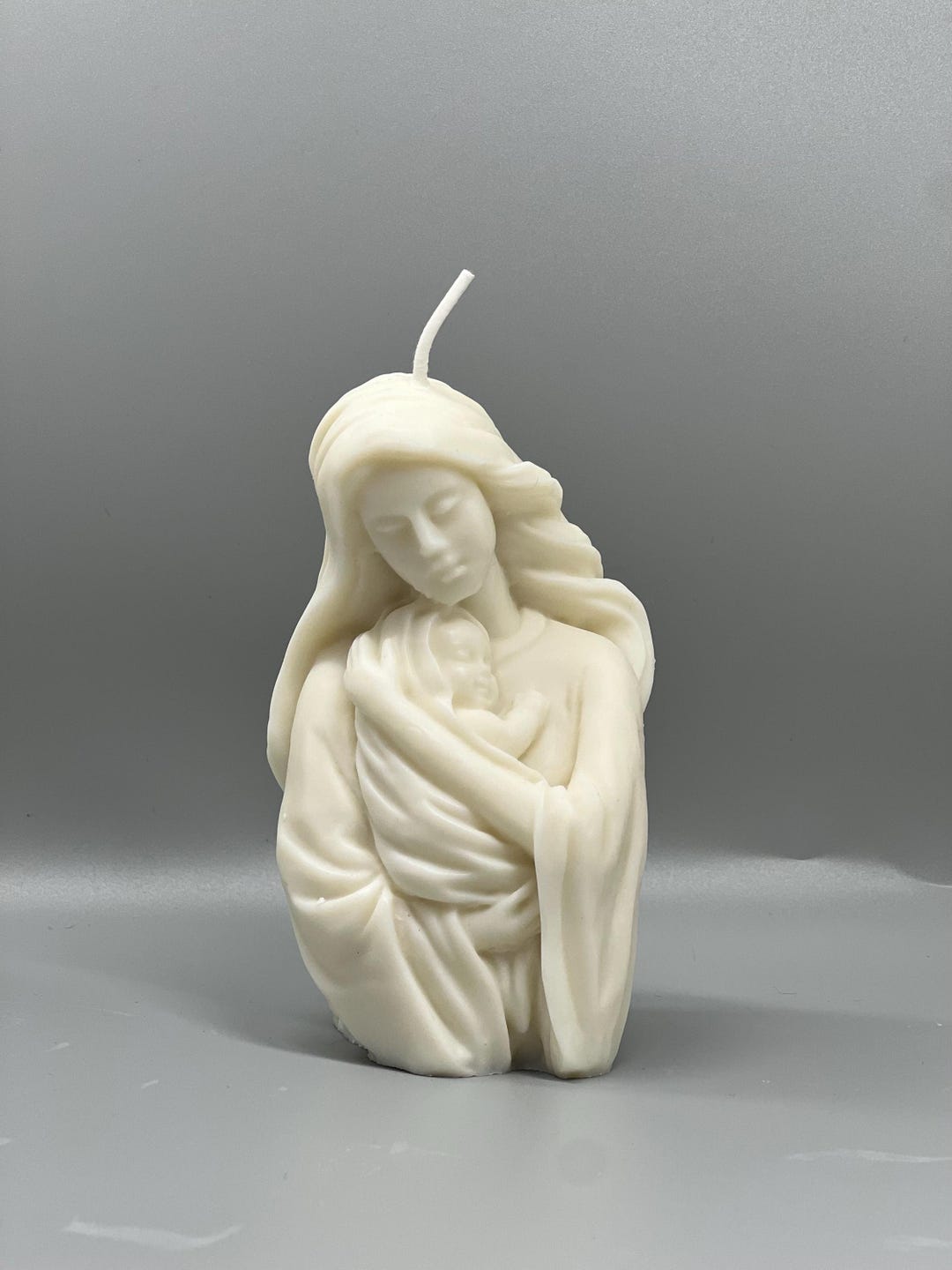 Religious Candle Gift Virgin Mary and Baby Jesus Candle Gift Handmade ...