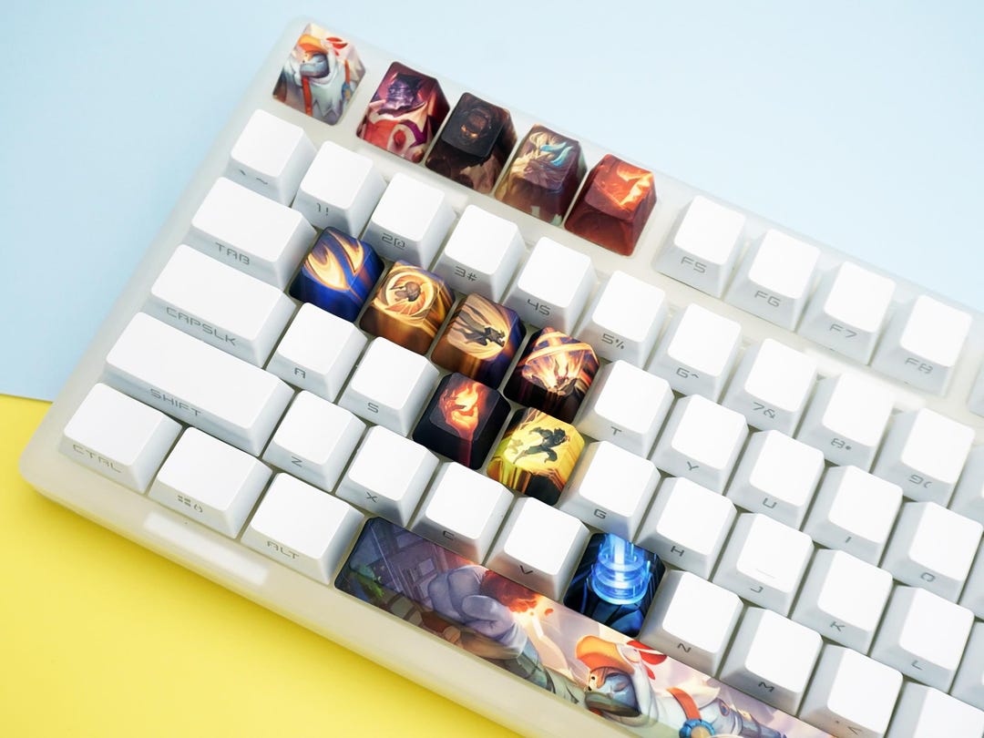 LOL Core Ability Keys - Qwer Glow PBT Set（flash/ignite Bars）, Gilded ...