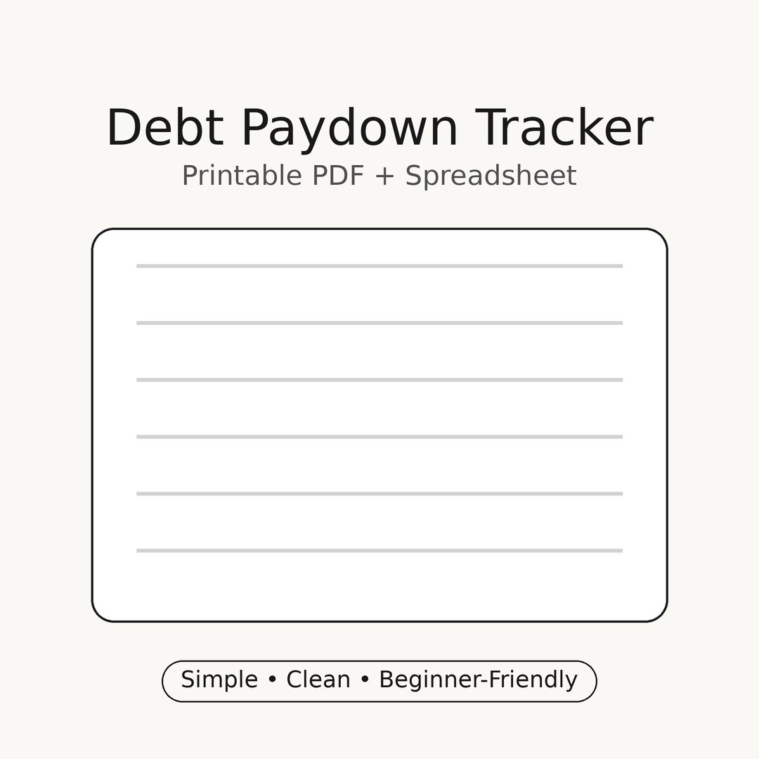 Debt Paydown Printable | Debt Snowball Spreadsheet | Payoff Tracker PDF ...