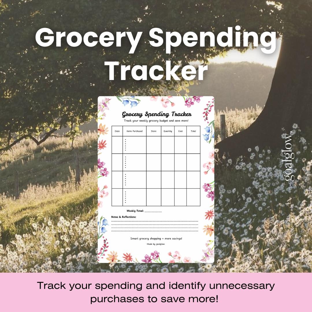 Grocery Spending Tracker | Printable Budget Worksheet | Food Expense Log | Meal Planning Tool ...