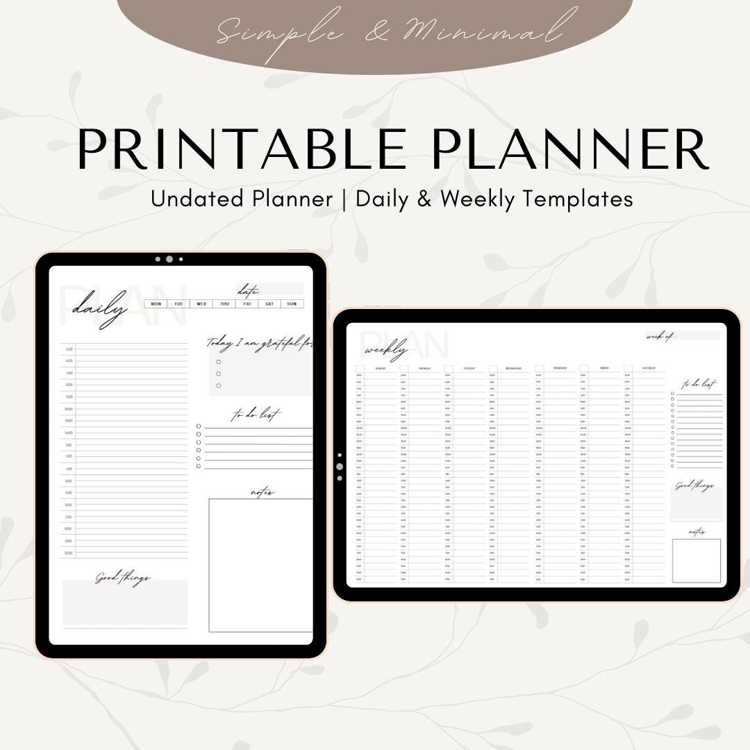 Printable Planner Daily and Weekly Templates - Etsy