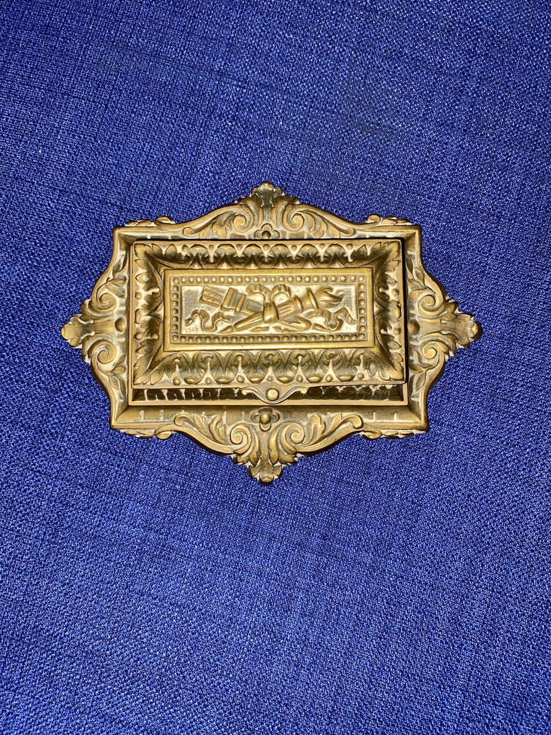 Antique Brass Postage Stamp/ink Box - Art Nouveau Style - Etsy UK