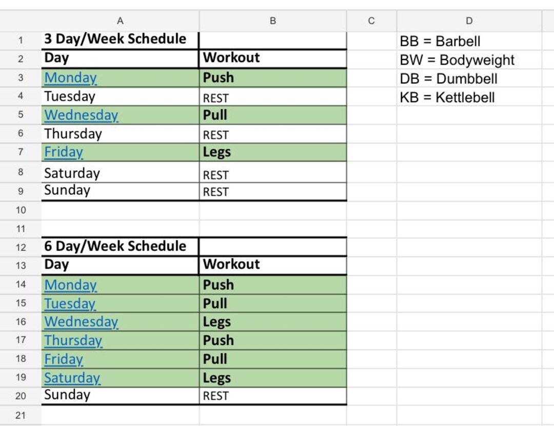 The Ultimate Get-fit Workout Plan W/ Linked Videos - Program Created by ...