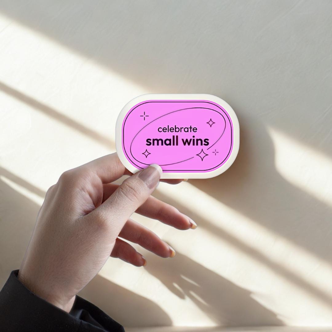 Celebrate Small Wins Sticker – Pink Mental Health Vinyl Decal ...