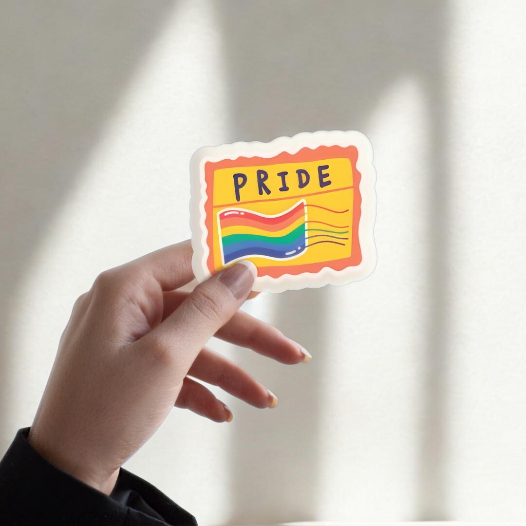 Pride Stamp Sticker – LGBTQ+ Rainbow Flag Vinyl Decal | Queer ...