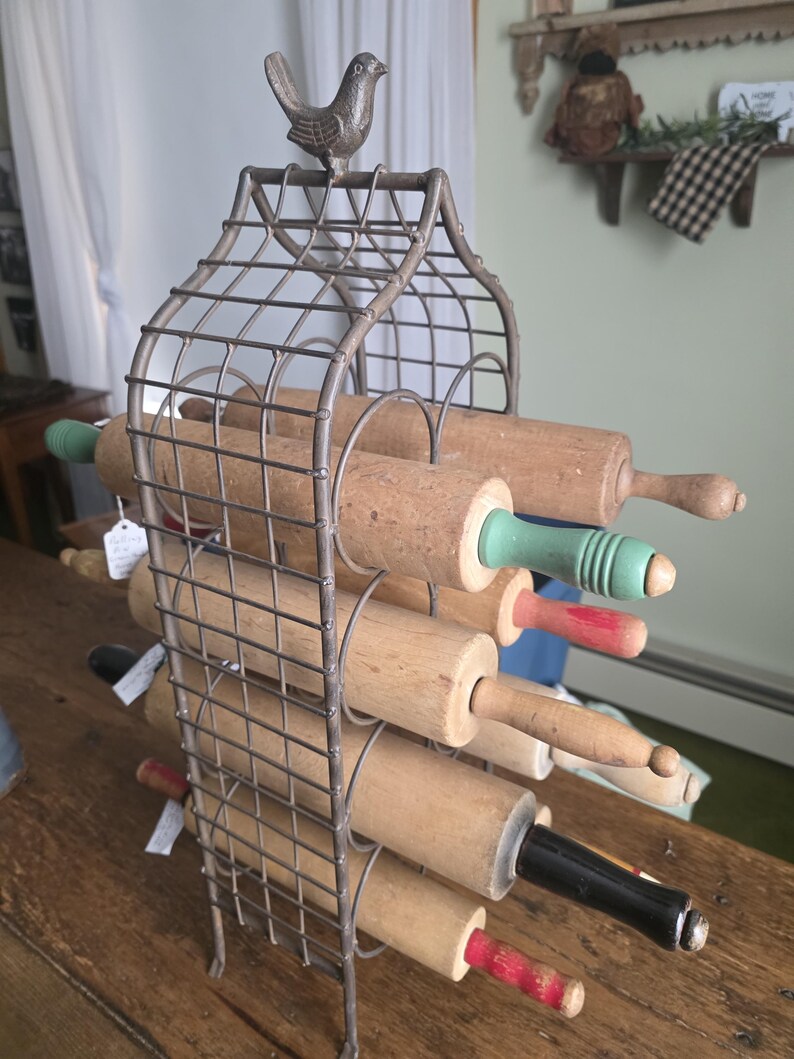 Vintage Rolling Pins W/rack - Etsy