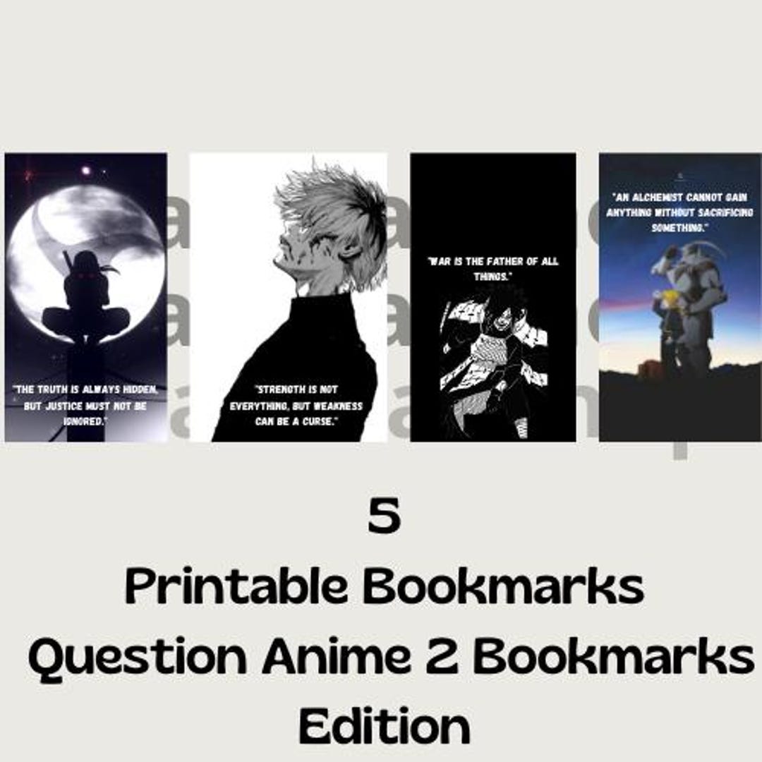 Anime Quotes Printable Bookmarks Edition - Etsy