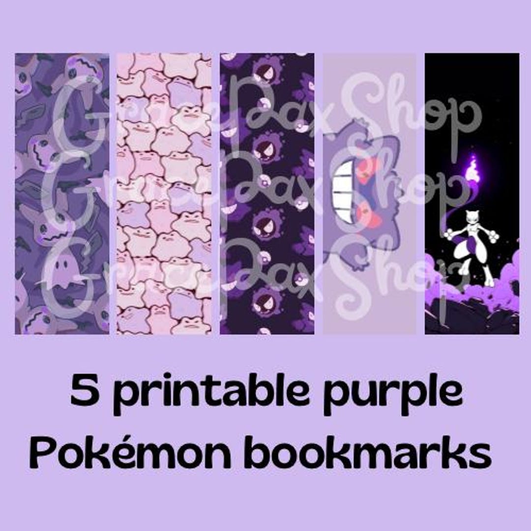 5 Printable Bookmarks Purple Edition - Etsy