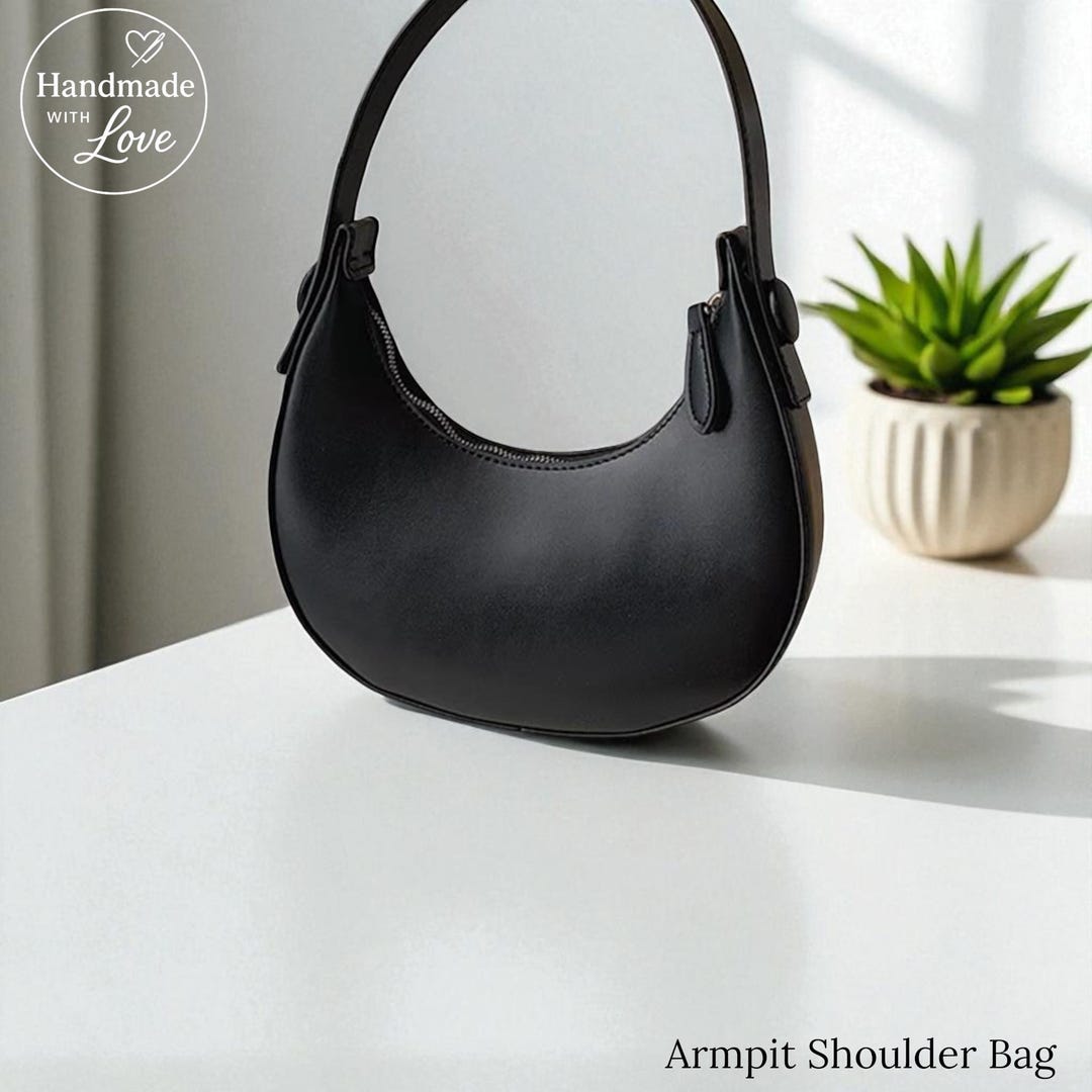 Crescent PU Leather Shoulder Bag: Chic Armpit Purse - Etsy