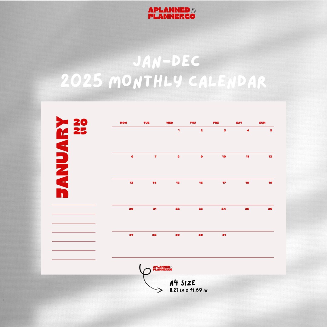 2025 Digital Monthly Calendar, Digital Planner Sheets, Habit Tracker ...