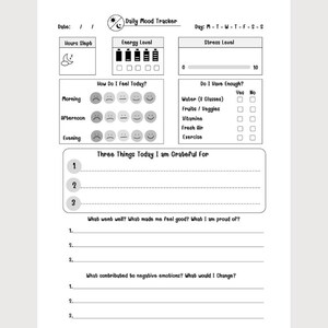 Printable Teen Mood Tracker & Journal Prompts: Daily Check-in for ...