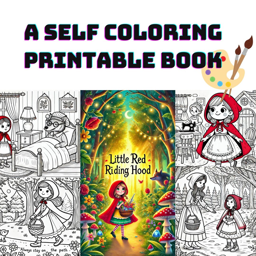 A Self Coloring Printable Book - Etsy