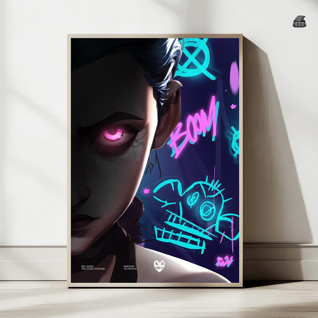 Digital Arcane Poster — Jinx Poster | League of Legends Poster | Arcane ...