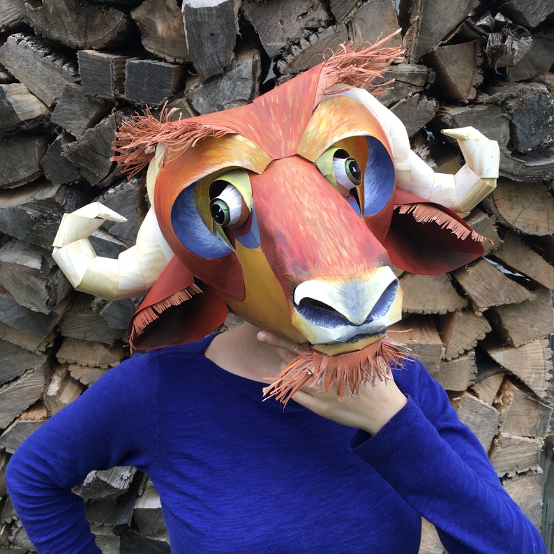 Sculpted Paper Ox Mask OOAK | Etsy
