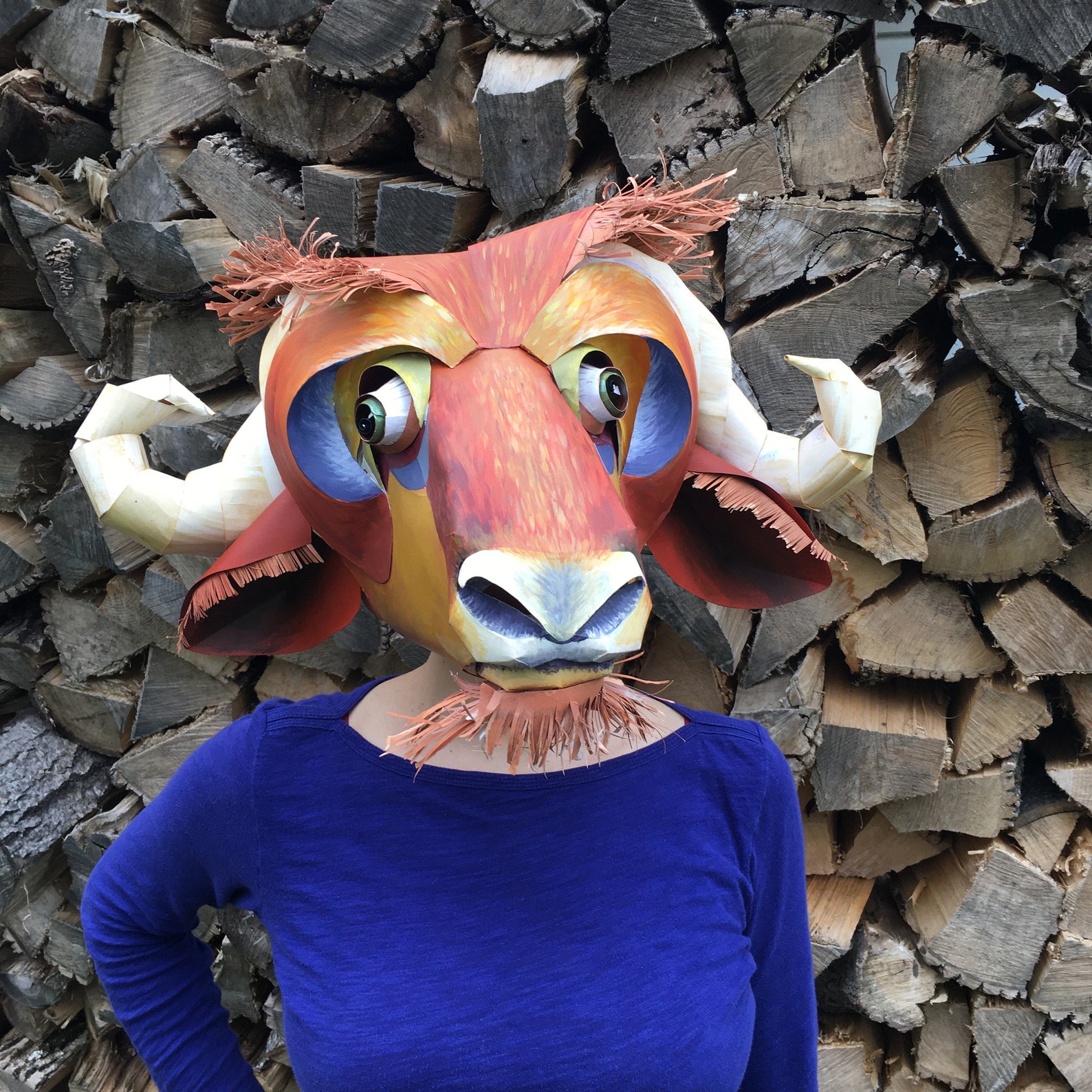 Sculpted Paper Ox Mask OOAK | Etsy