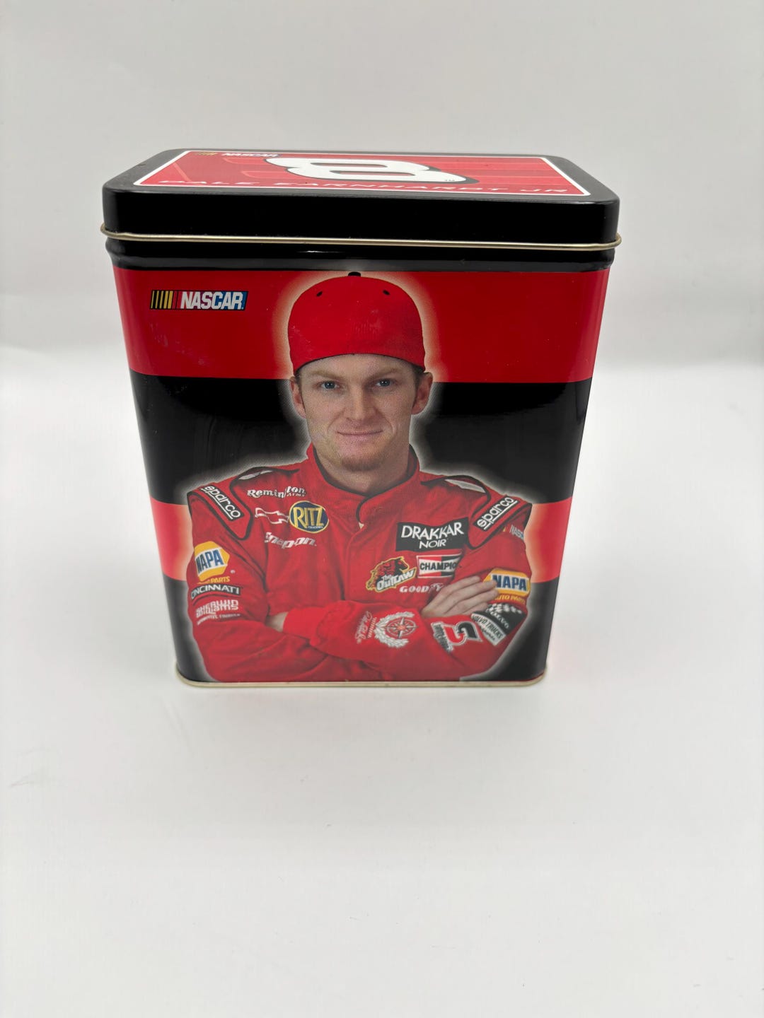 NASCAR® - Tall Rectangle Tin - © 2004 Dale Earnhardt JR - Etsy