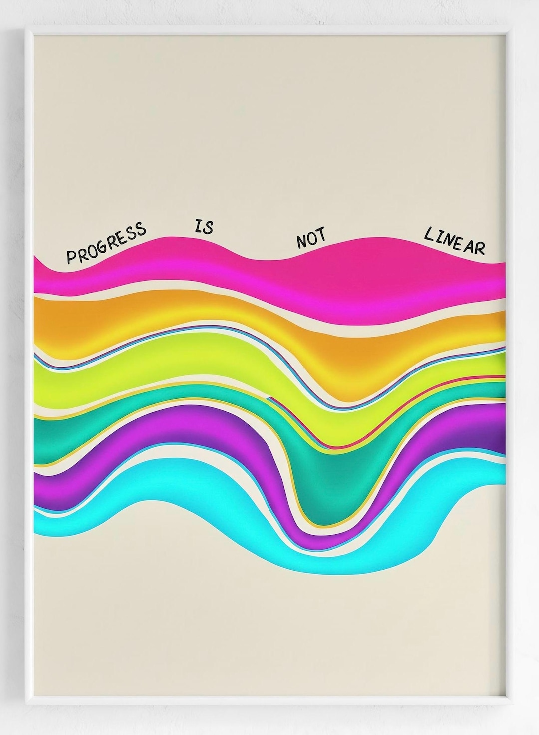 Progress is Not Linear Wall Art | Motivational Quote Print | Mental ...