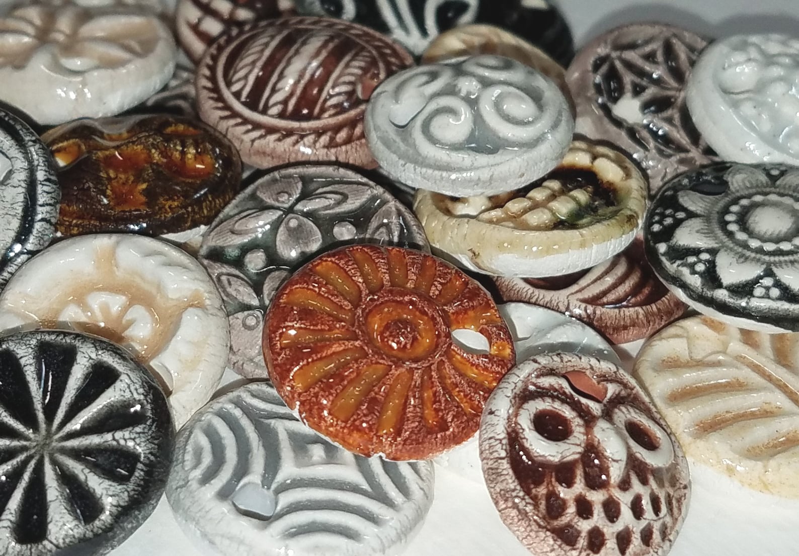 50 CLAY Mini CHARMS Pendants Mix - Mixed Designs and Colors! - Glazed ...