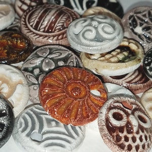 40 CLAY Mini CHARMS Pendants Mix - Mixed Designs and Colors! - Glazed ...