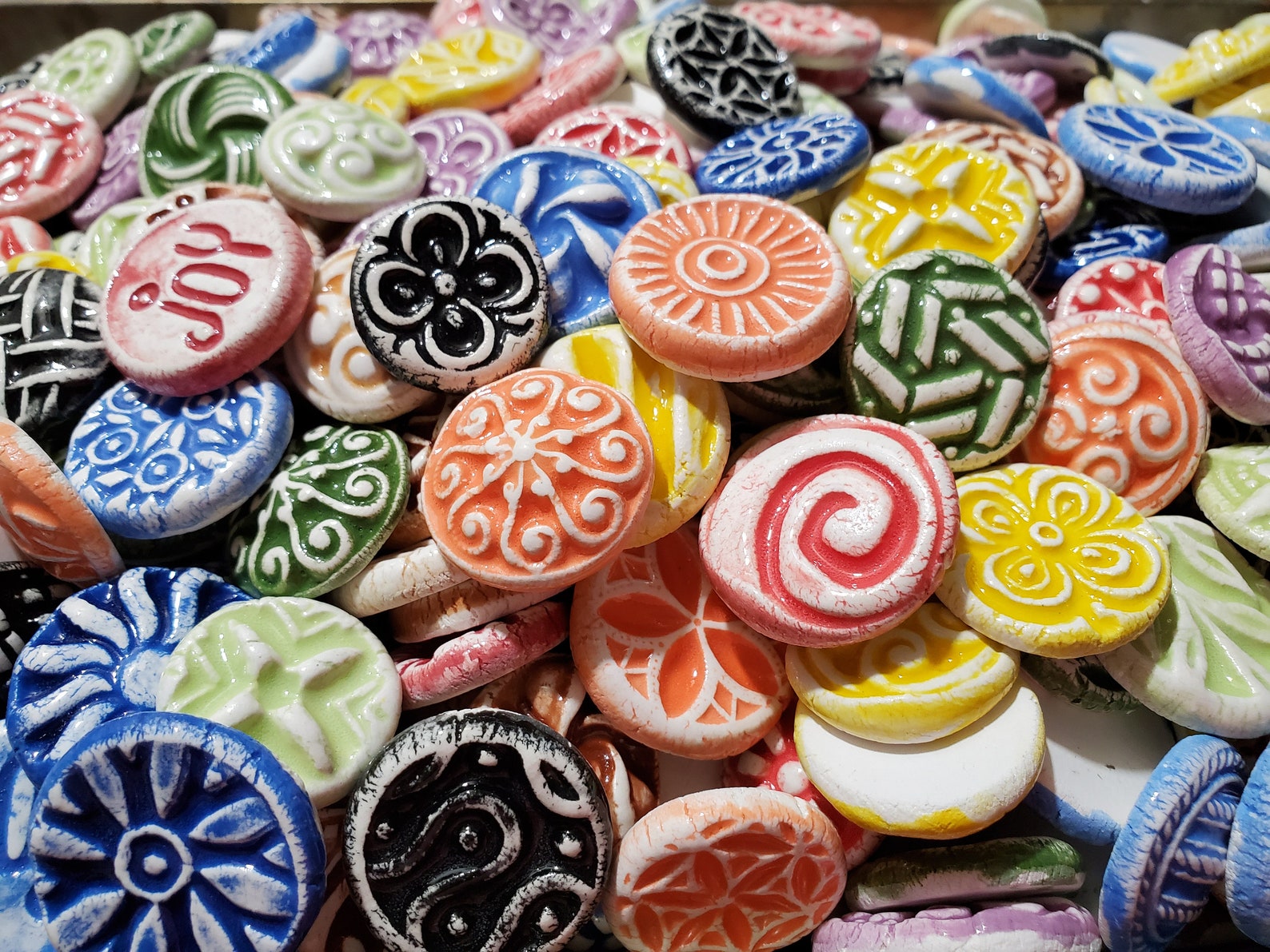 15 CERAMIC Mini TILES Mixed Designs Glazed Great for - Etsy