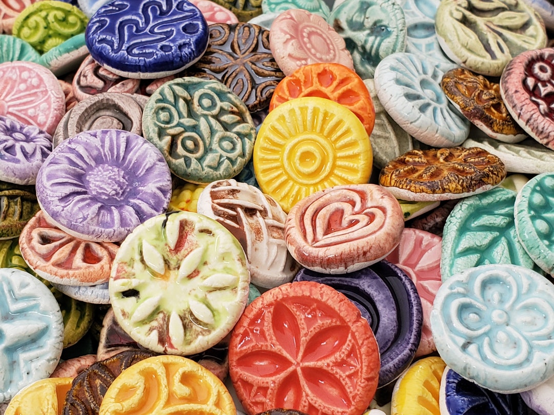 20 CERAMIC Mini Tiles/cabs - Mixed Designs - Glazed - Great for MOSAICS ...