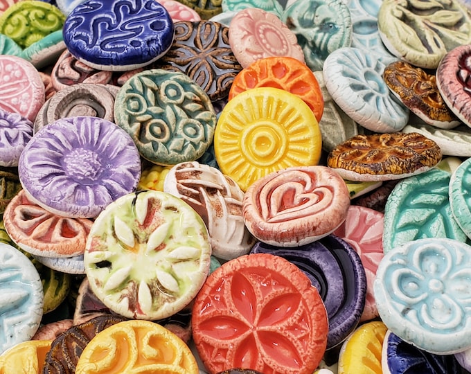 20 CERAMIC Mini Tiles/cabs Mixed Designs Glazed Great for MOSAICS ...