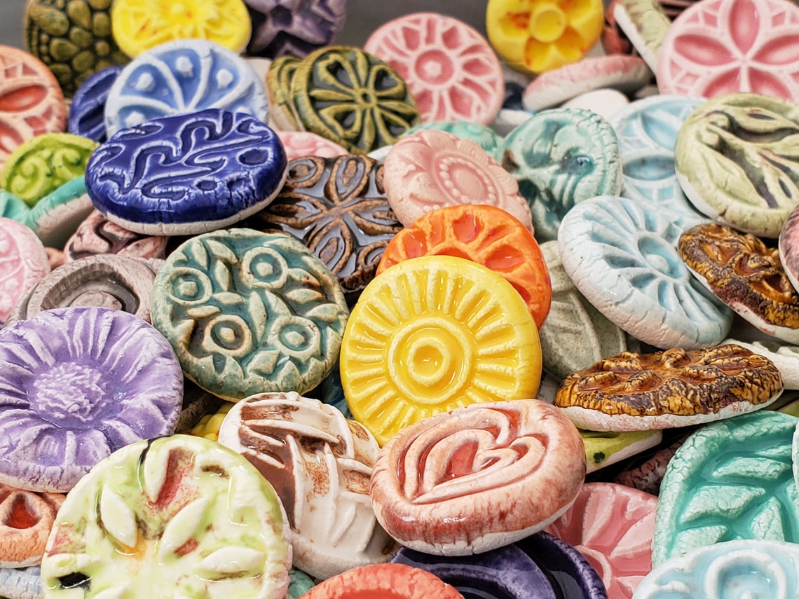 100 CERAMIC Mini TILES Mixed Designs Glazed Great for | Etsy