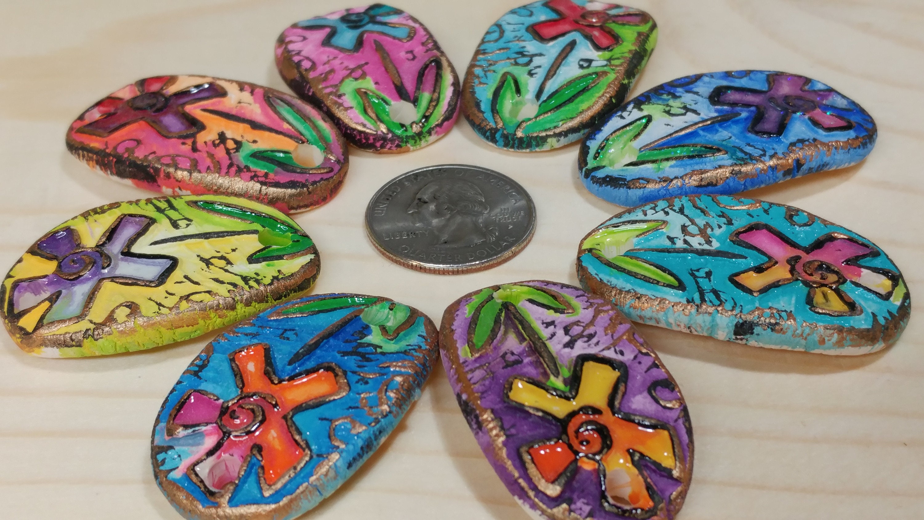 FLOWER POWER NECKLACE or Wrap Bracelet, Beads Charms Pendant or Flat ...