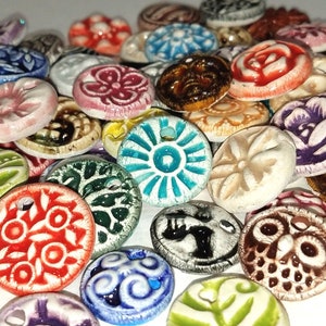 40 CLAY Mini CHARMS Pendants Mix - Mixed Designs and Colors! - Glazed ...