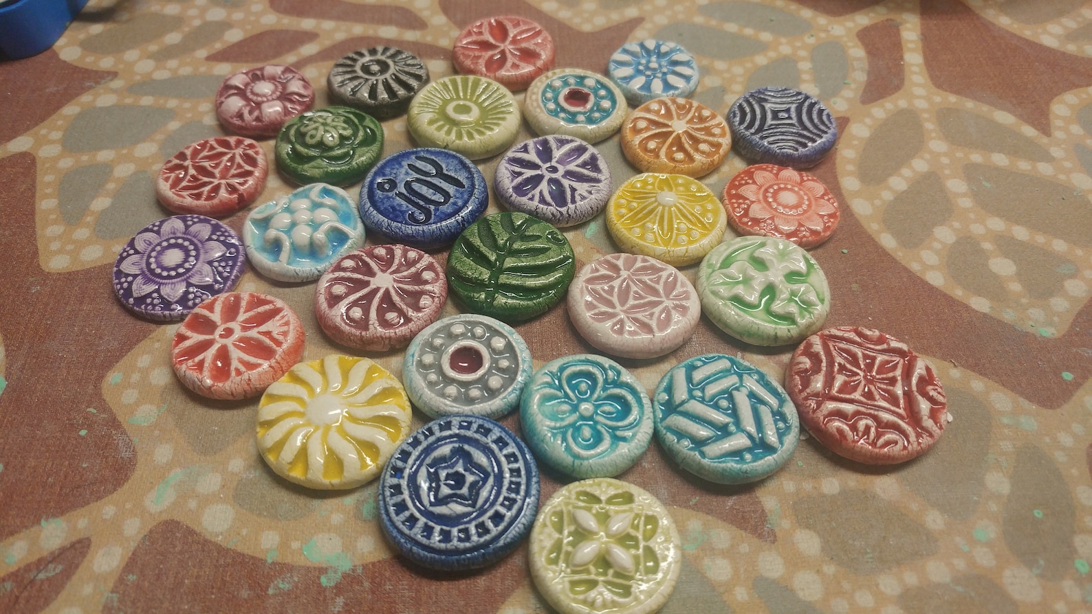 100 CERAMIC Mini TILES Mixed Designs Glazed Great for | Etsy