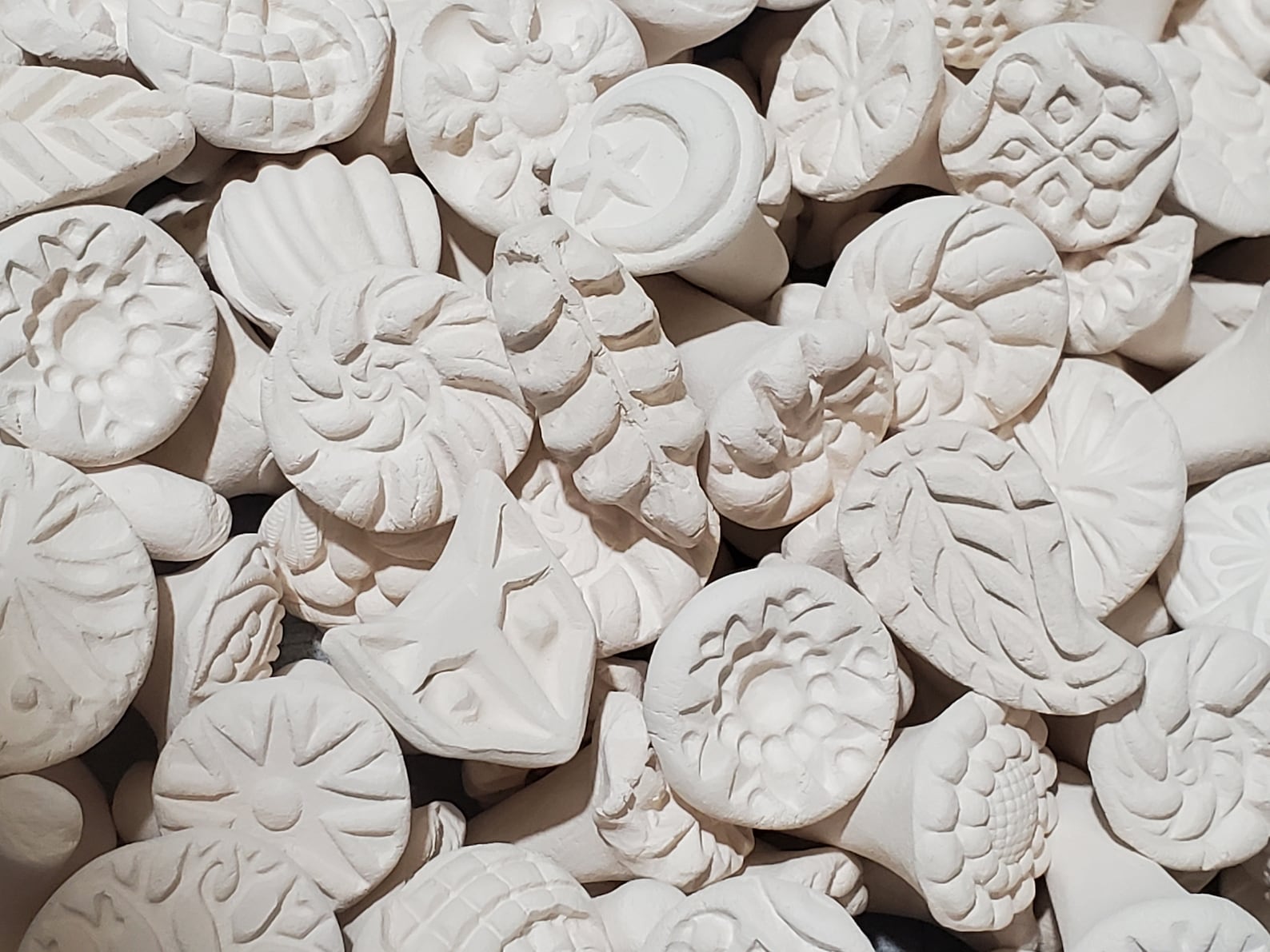 30 Ceramic BISQUE Texture STAMPS for CLAY, Pmc, Fimo, and More! - Many ...