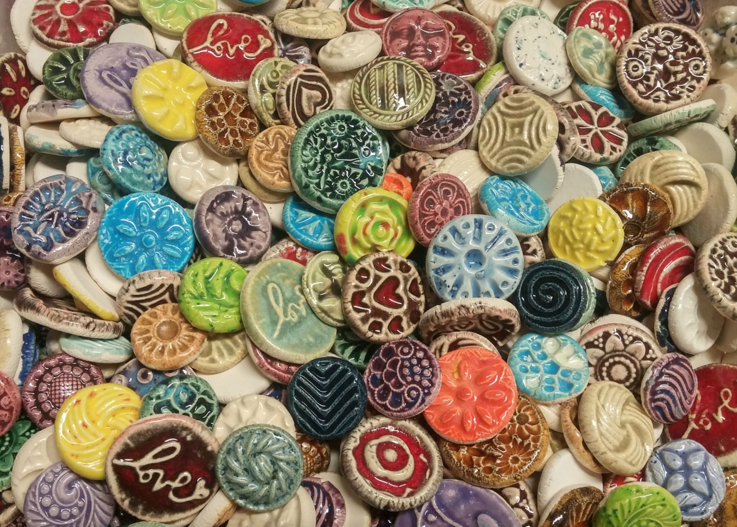 100 CERAMIC Mini TILES Mixed Designs Glazed Great for | Etsy