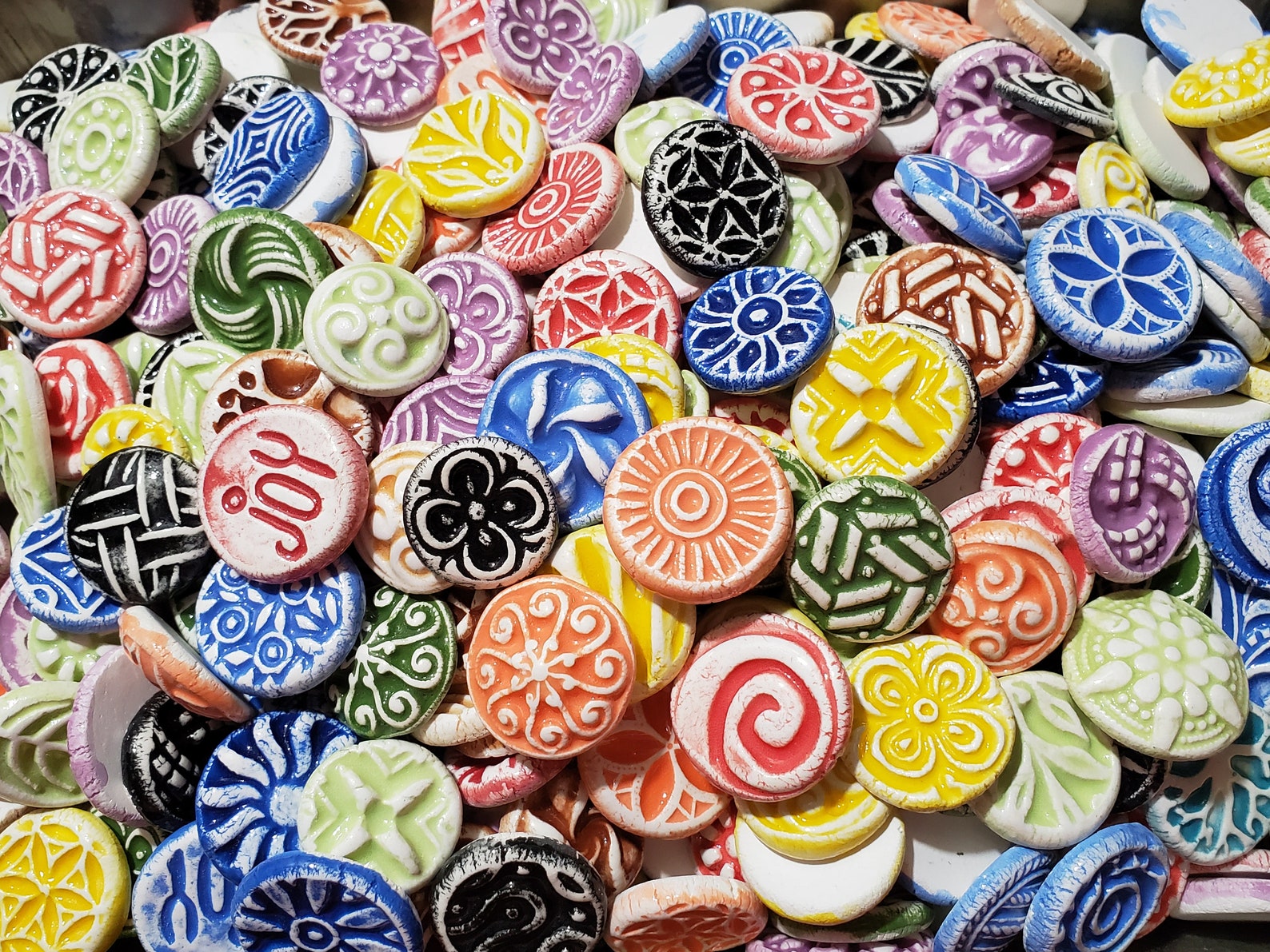 15 CERAMIC Mini TILES Mixed Designs Glazed Great for - Etsy