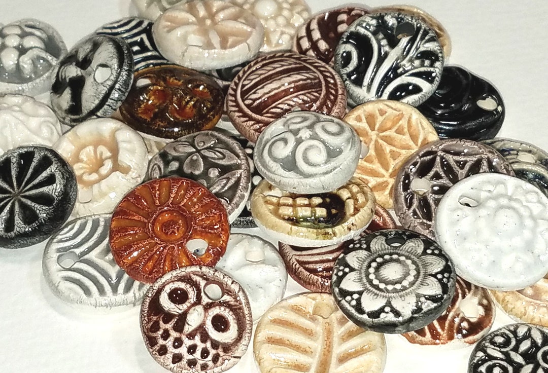 40 CLAY Mini CHARMS Pendants Mix - Mixed Designs and Colors! - Glazed ...