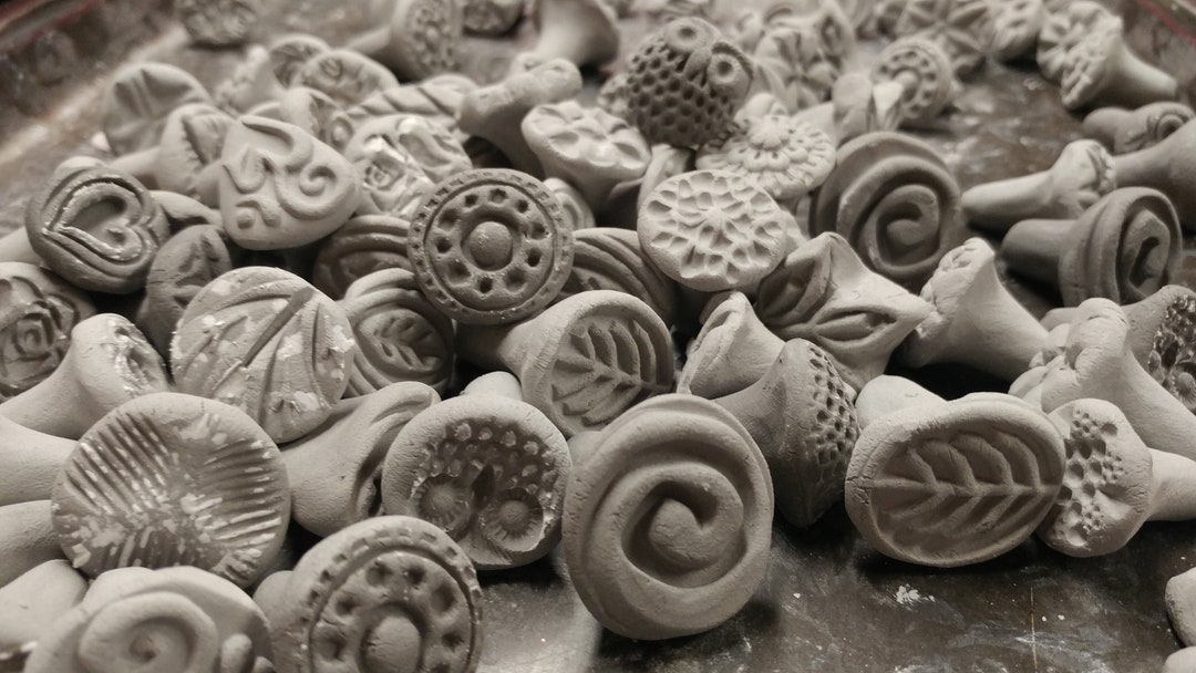30 Ceramic BISQUE Texture STAMPS for CLAY, Pmc, Fimo, and More! - Many ...