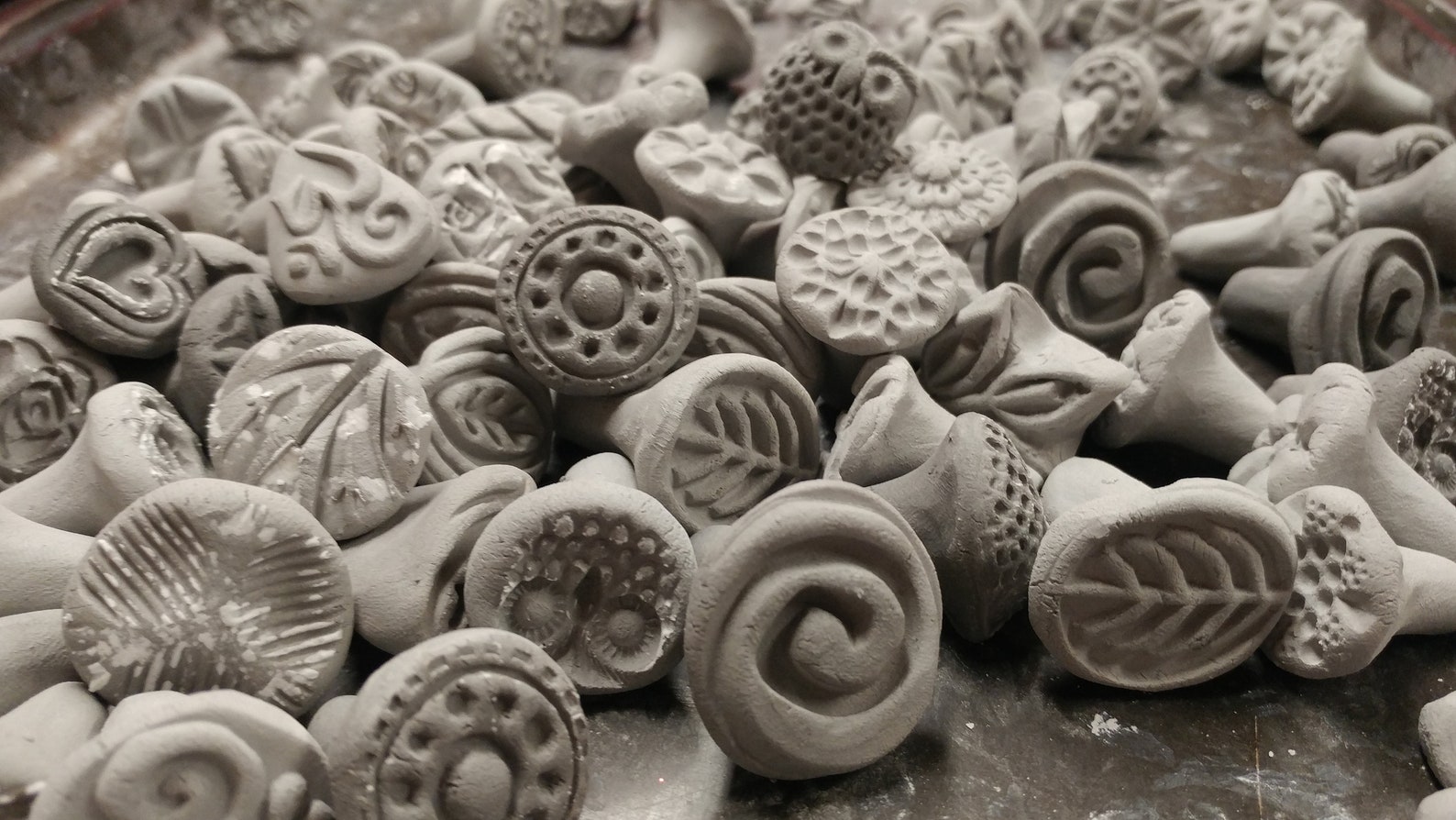 30 Ceramic BISQUE Texture STAMPS for CLAY, Pmc, Fimo, and More! - Many ...