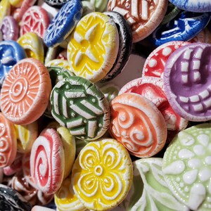 15 CERAMIC Mini TILES - Mixed Designs - Glazed - Great for MOSAICS ...