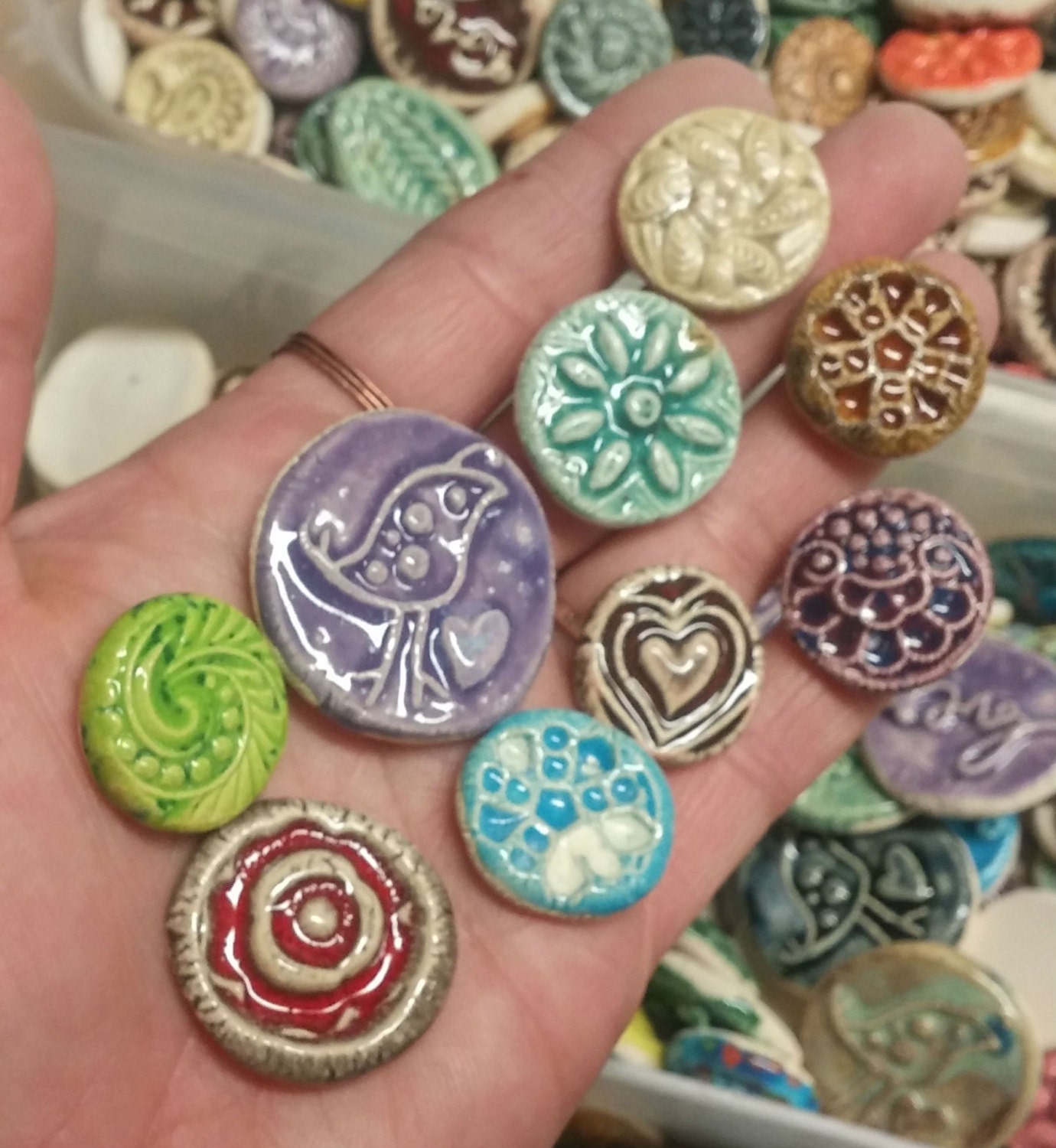 100 CERAMIC Mini TILES Mixed Designs Glazed Great for | Etsy