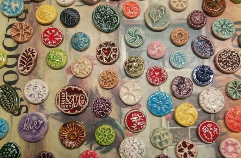 30 CERAMIC Mini TILES - Mixed Designs - Glazed - Great for MOSAICS ...