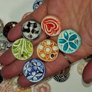 40 CLAY Mini CHARMS Pendants Mix - Mixed Designs and Colors! - Glazed ...