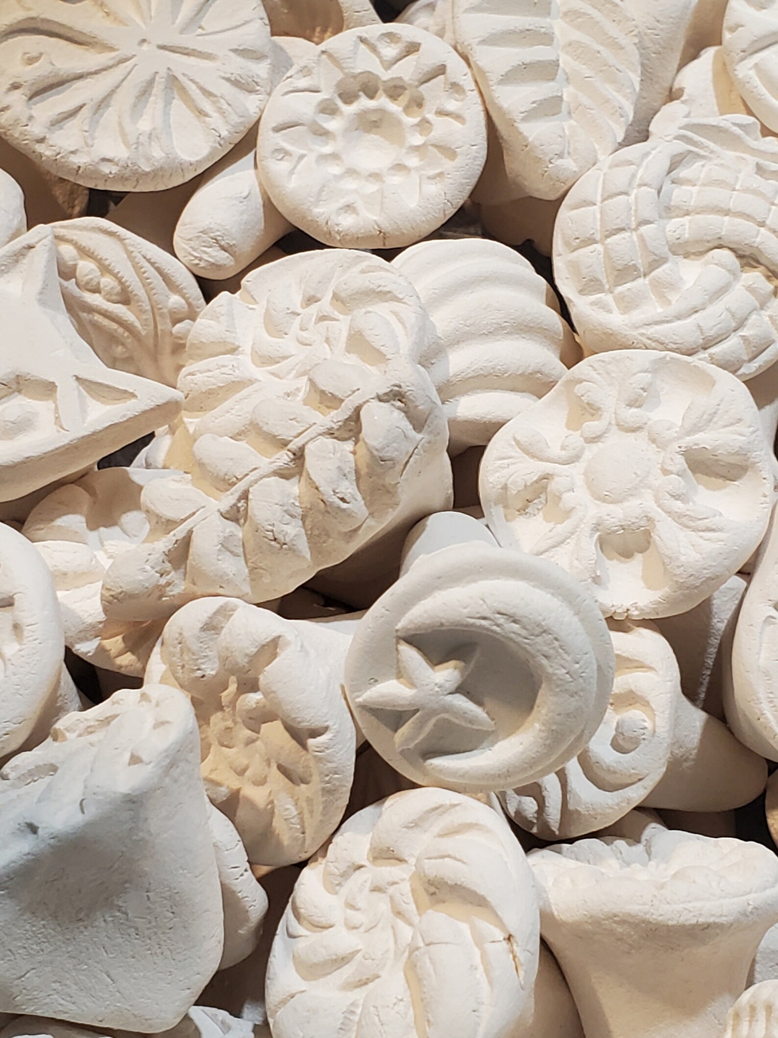 20 Clay STAMP Assortment- BISQUE Earthenware TEXTURE Stamps for Clay ...