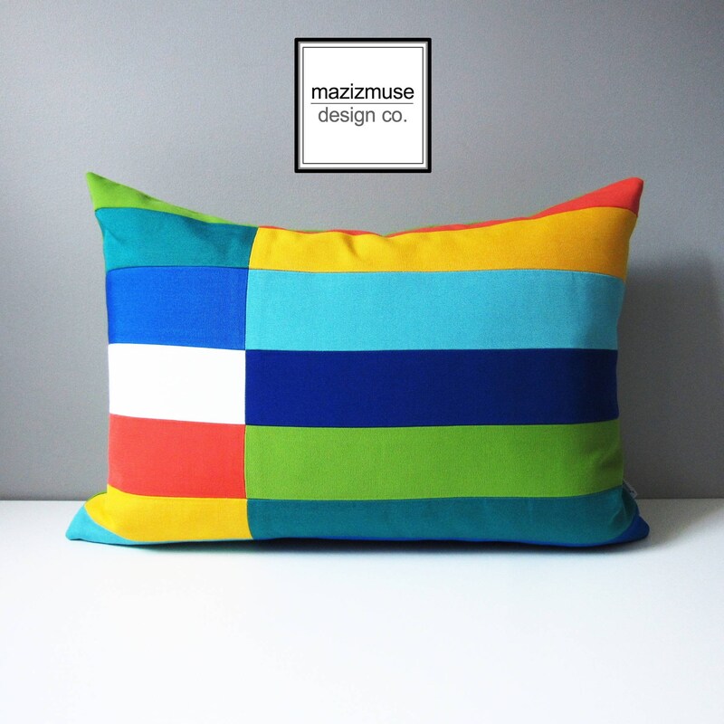 Color Block Pillow - Etsy