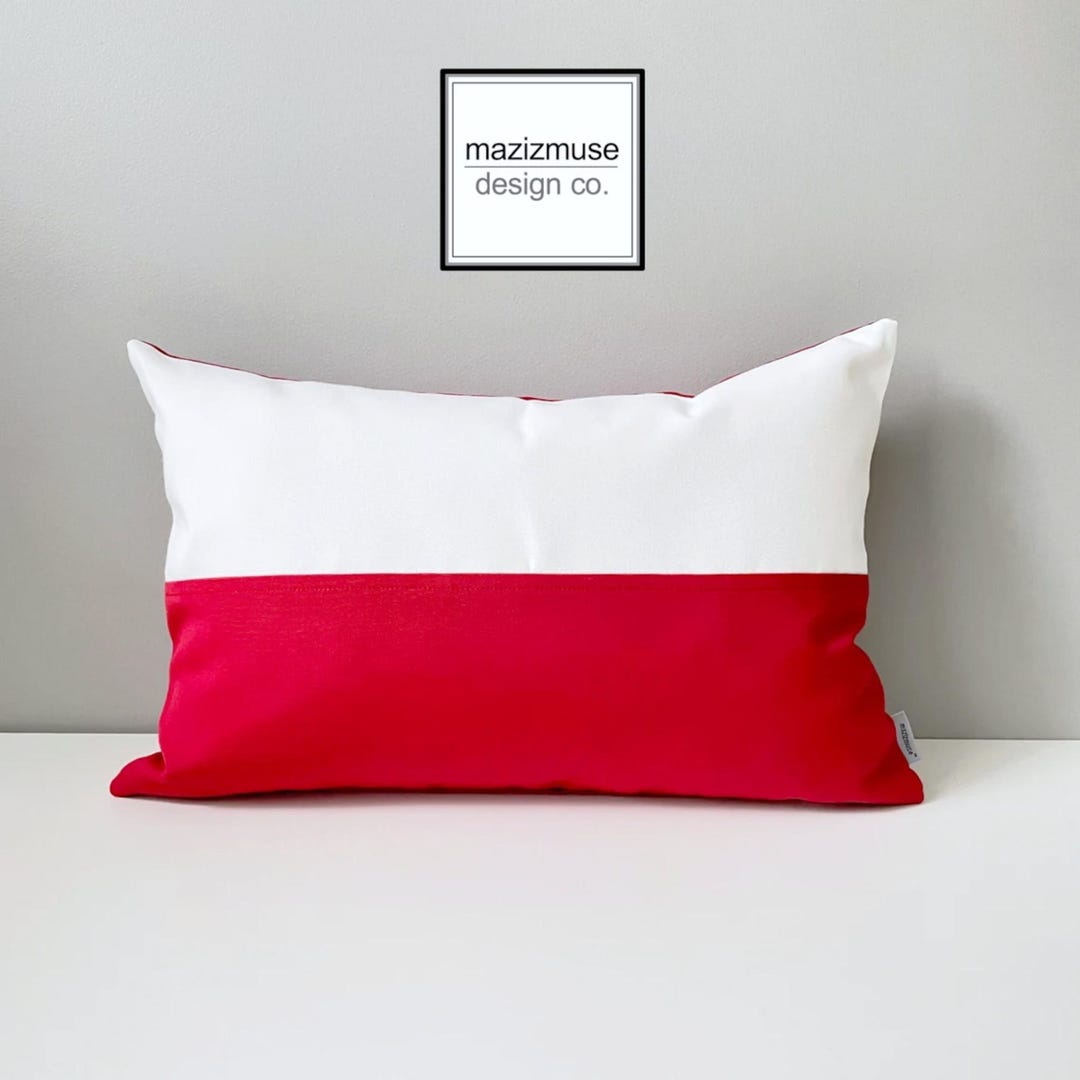 Poland Flag Pillow Cover in Red & White, Polish Outdoor Indoor ...