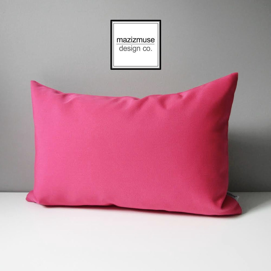 Decorative Hot Pink Sunbrella® Outdoor Pillow Cover for Patio & Pool ...
