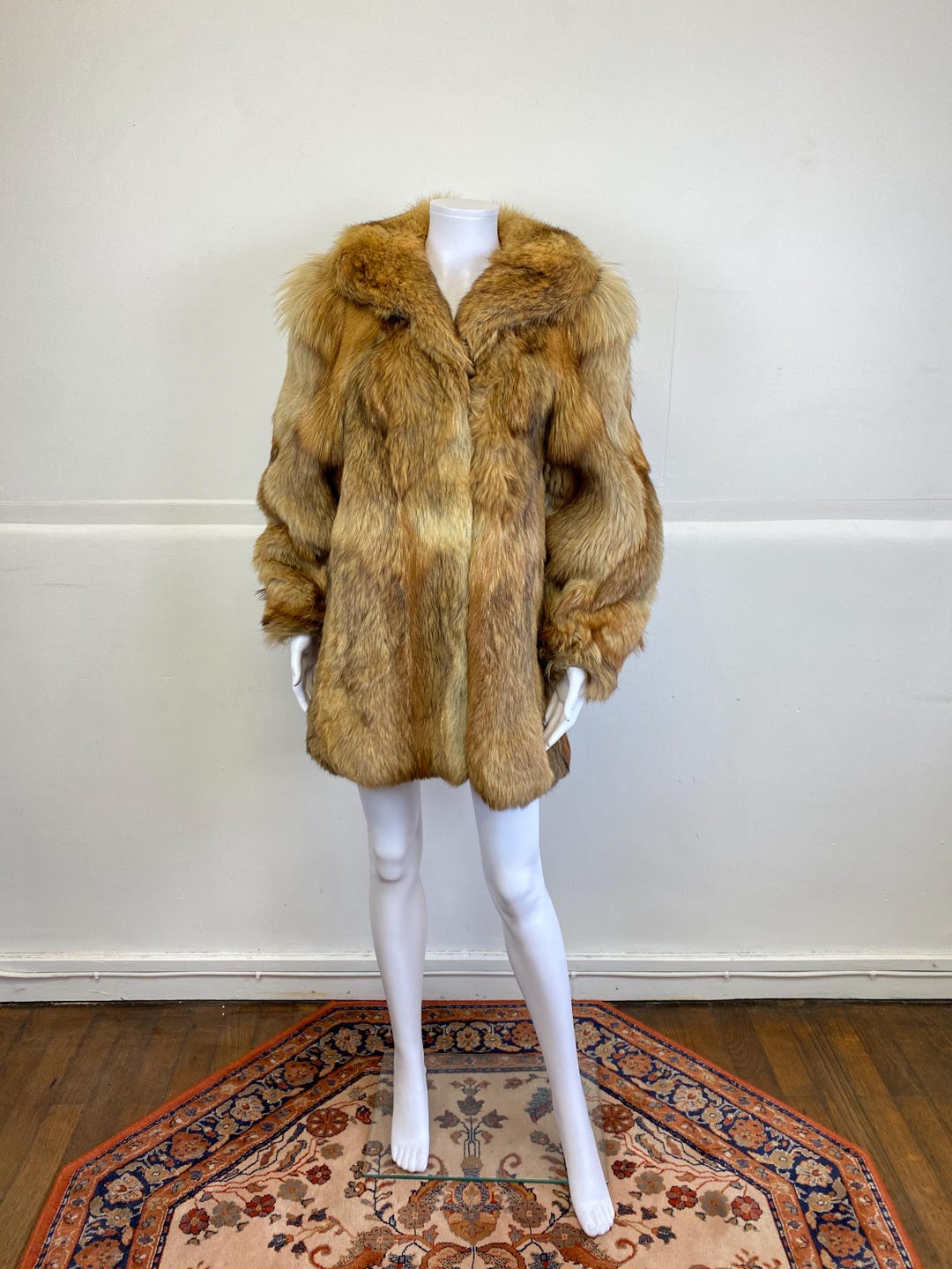 Genuine Red Fox Fur Coat, Size M, Excellent Condition, Vintage Fox Fur ...